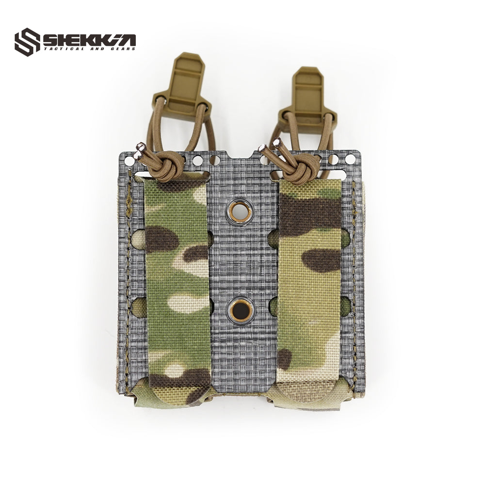 Shekkin gears tactical gears Double 9mm mag pouch with Tegris plate