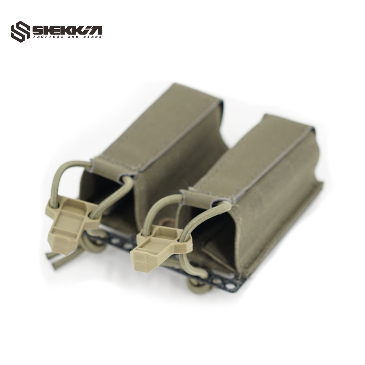 Shekkin gears tactical gears Double 9mm mag pouch with Tegris plate