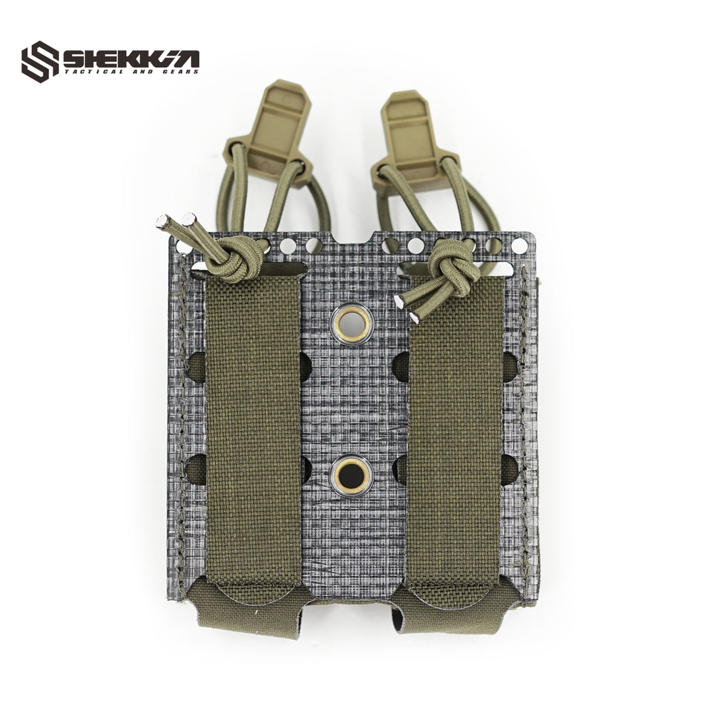 Shekkin gears tactical gears Double 9mm mag pouch with Tegris plate